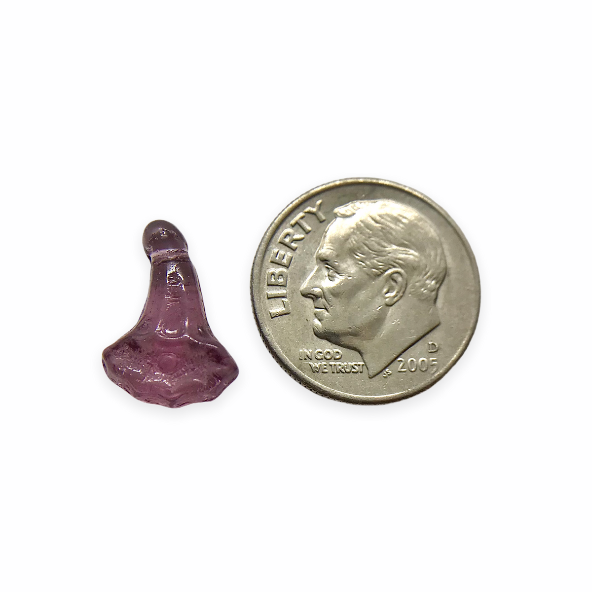 Czech glass calla lily flower beads 12pc amethyst purple 14x10mm ...